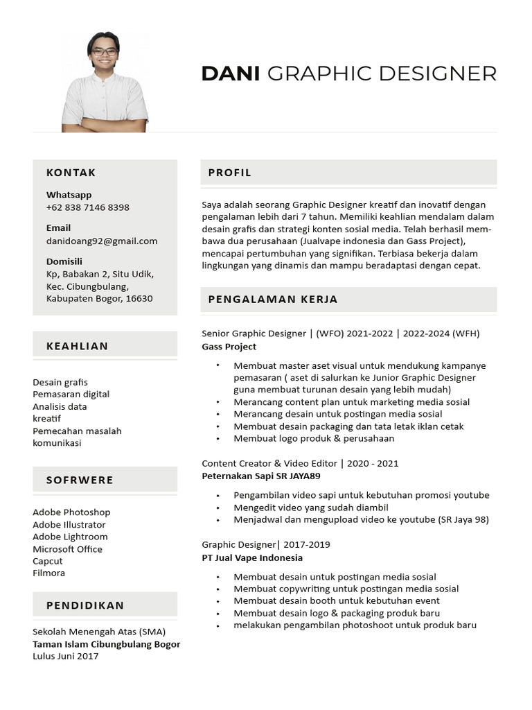 CONTOH CV ATS Format | PDF