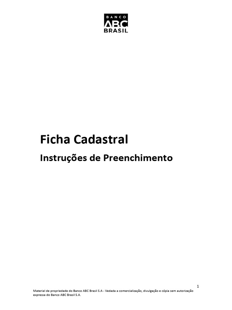 Manual de Preenchimento Ficha Cadastral | PDF | Brasil