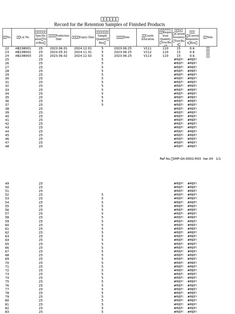 POCT留样台账2023 01 | PDF