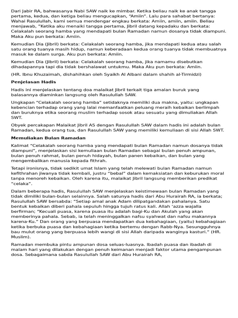 Hadits Tentang Sabda Rasulullah SAW | PDF