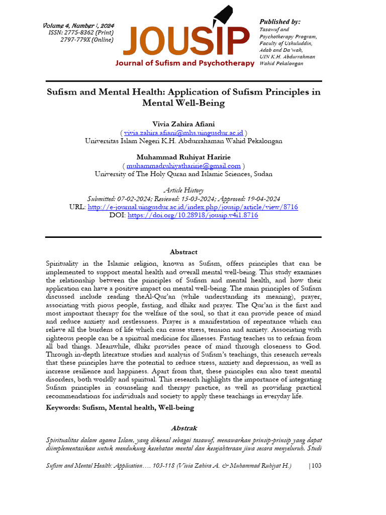 Sufism's Role in Enhancing Mental Health | PDF | Sufism | Mind