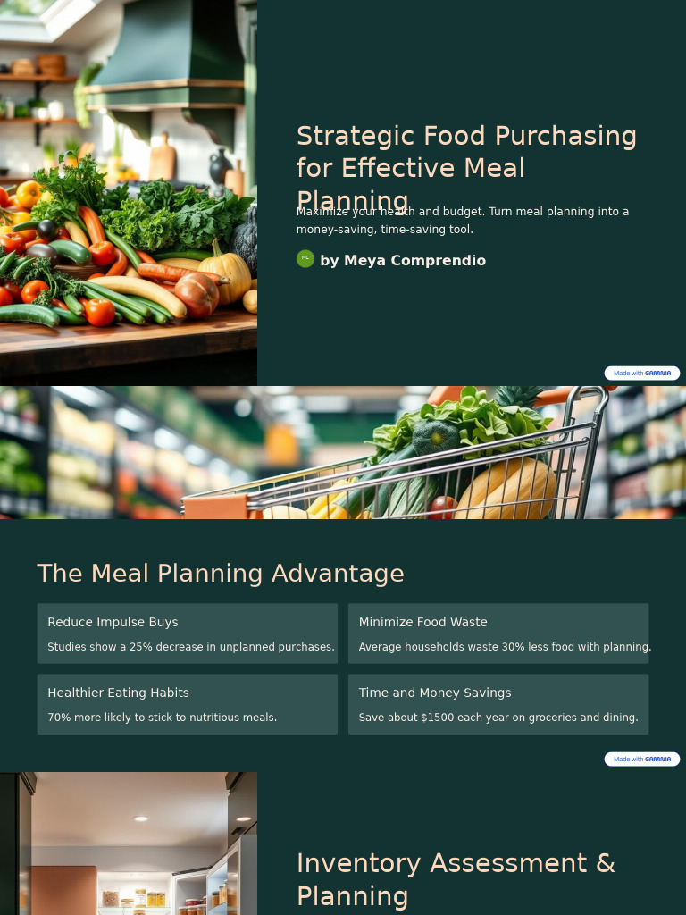 Strategic Food Purchasing For Effective Meal Planning | PDF