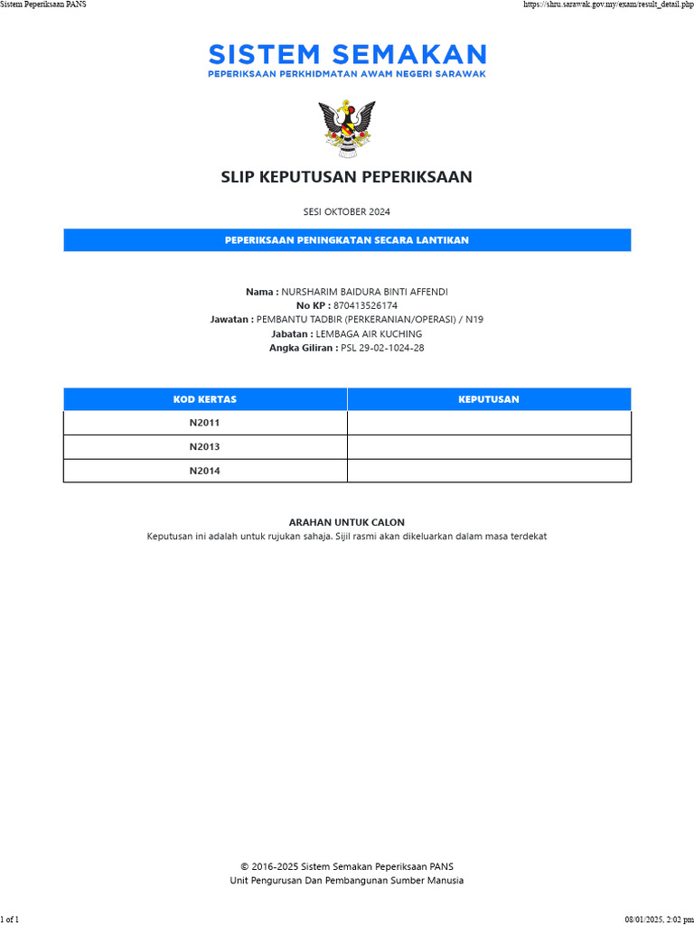Sistem Peperiksaan PANS | PDF