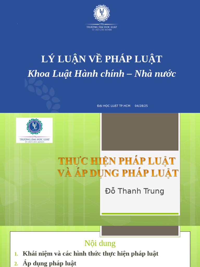 Bai 10 PowerPoint - Thuc Hien Phap Luat | PDF