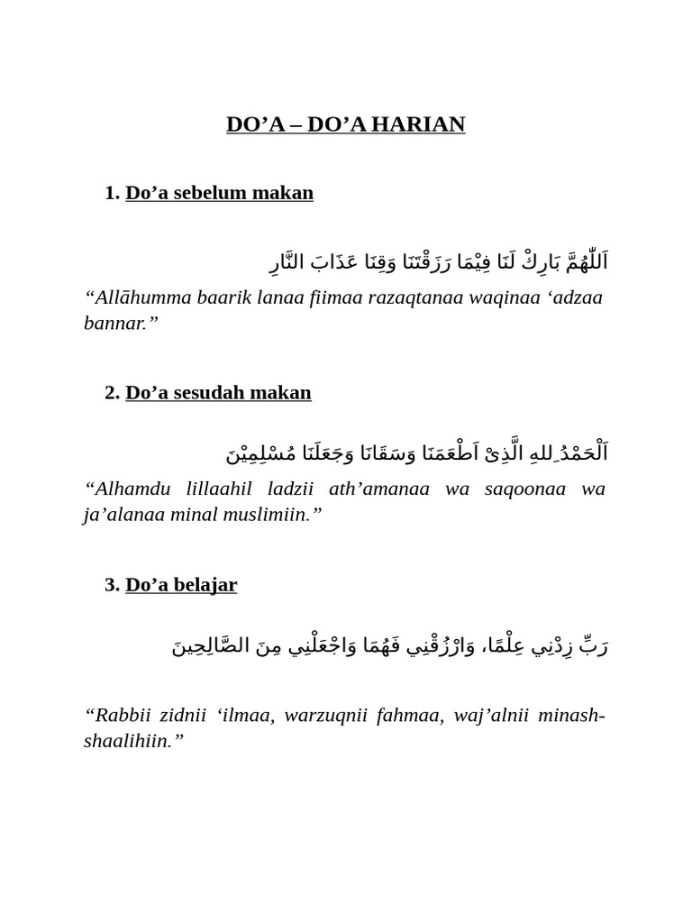 Doa - Doa Harian Fix | PDF