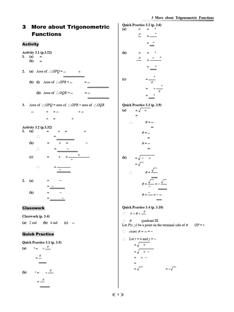Ch.3 More About Trigonometric Functions | PDF | Triangle Geometry | Geometry