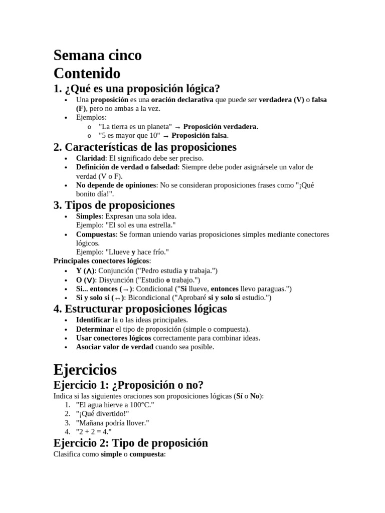Semana Cinco | PDF | Proposición | Si y solo si
