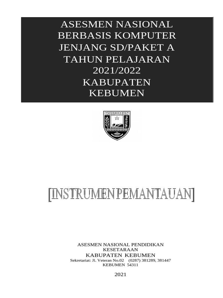 Instrumen Pemantauan Asesmen Nasional Berbasis Komputer | PDF