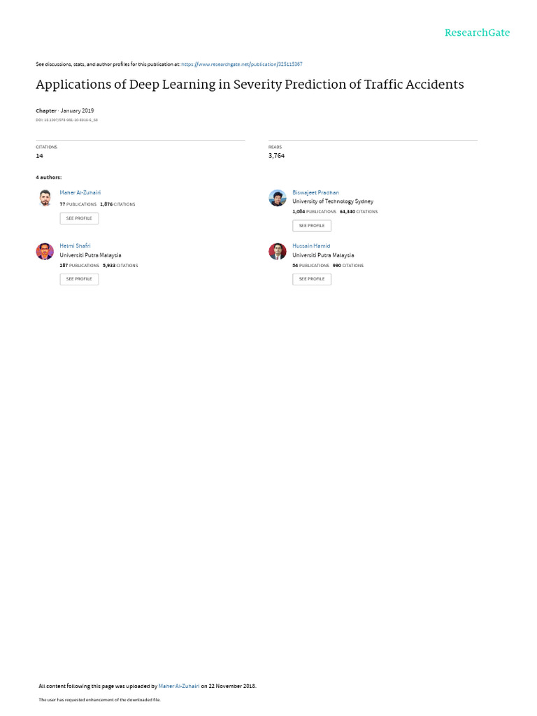 Applications of Deep Learning in Severity Prediction of Traffic ...