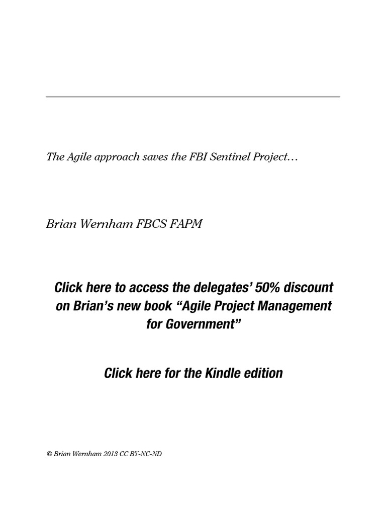 Agile Approach Saves The FBI Sentinel Project | PDF