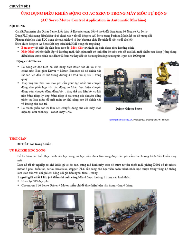 CD1-Ung Dung Dieu Khien Dong Co AC Servo | PDF