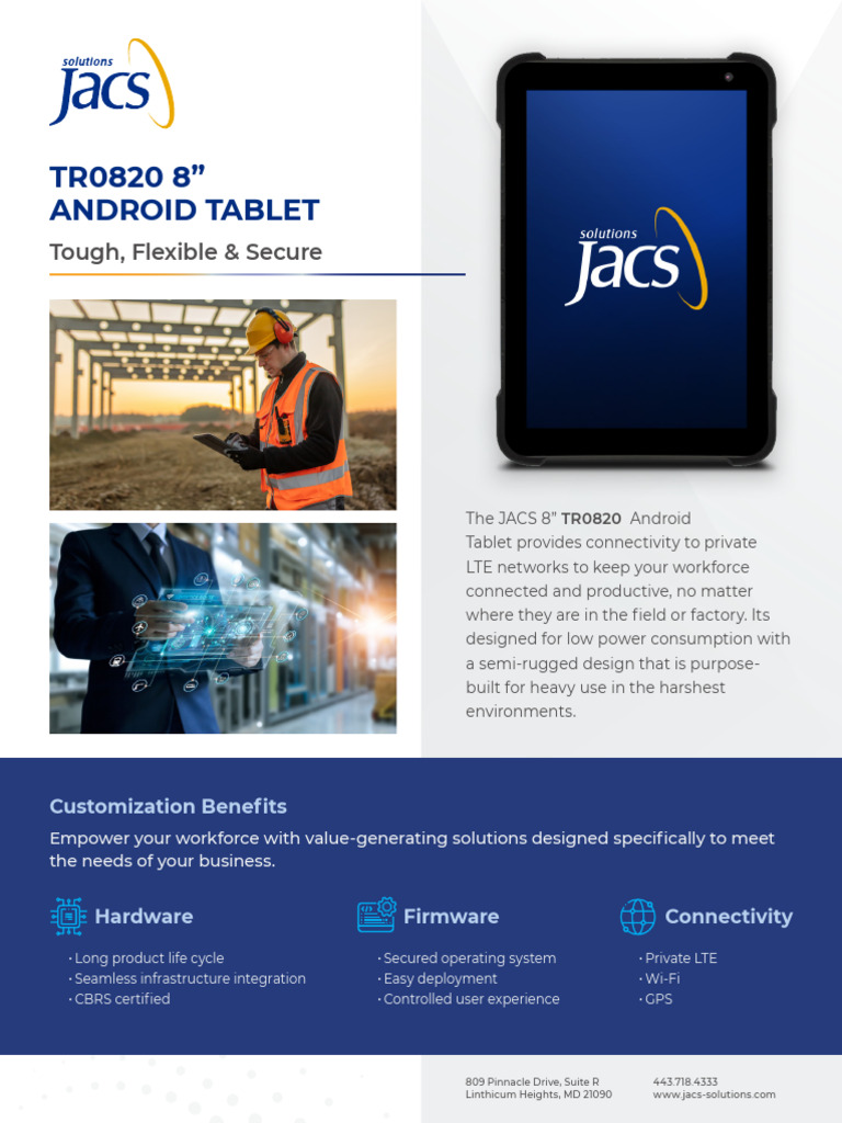 DS TR0820 202307 V06 - JACS TR0820 Datasheet | PDF | Tablet Computer | Android (Operating System)