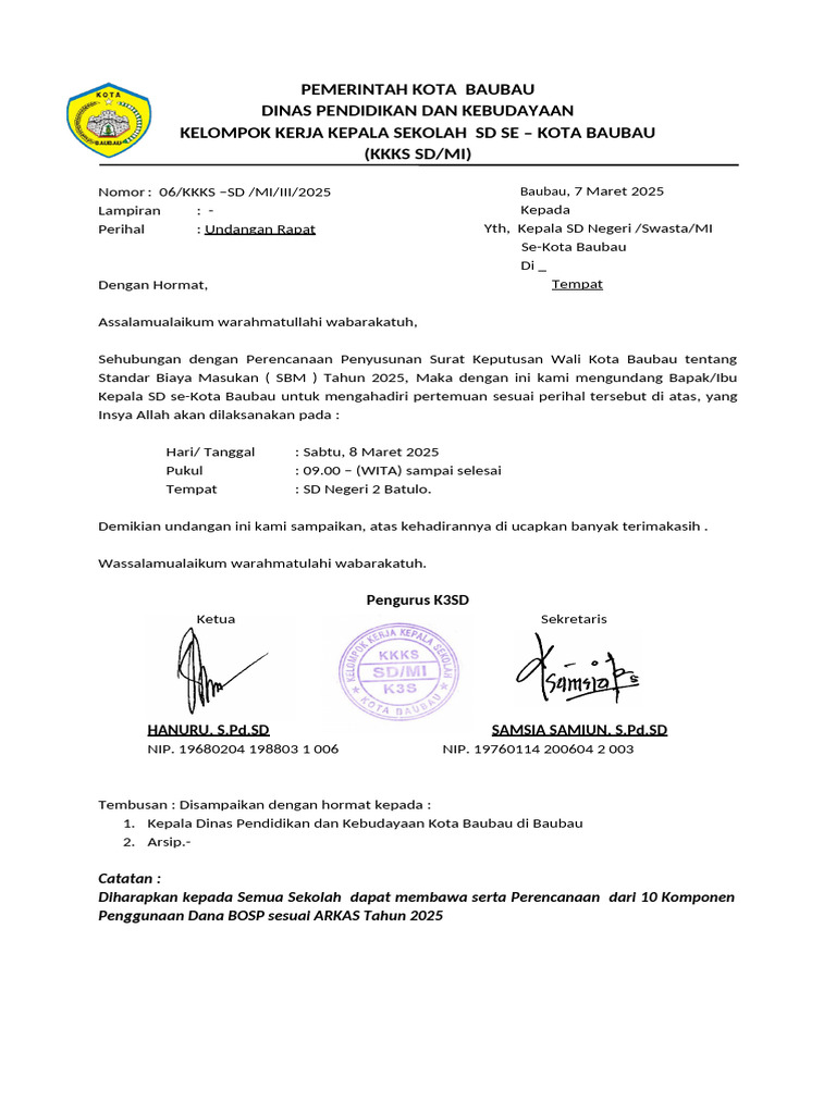 surat undangan K3S SD-25 | PDF