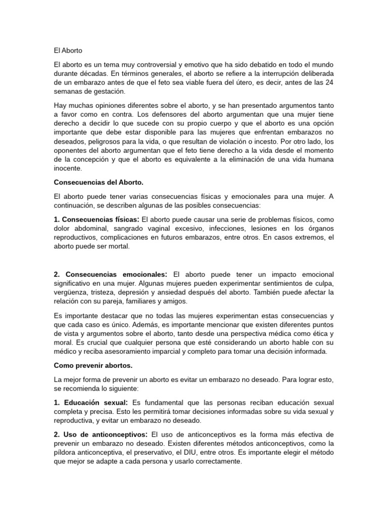 Aborto | PDF | Aborto | Control de la natalidad