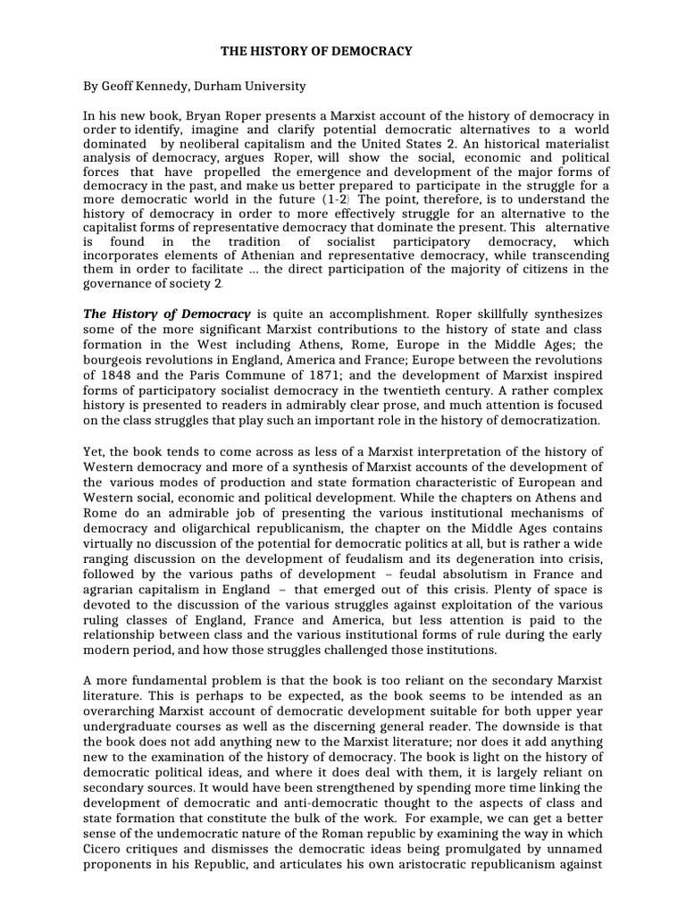 The History of Democracy | PDF | Marxism | Democracy