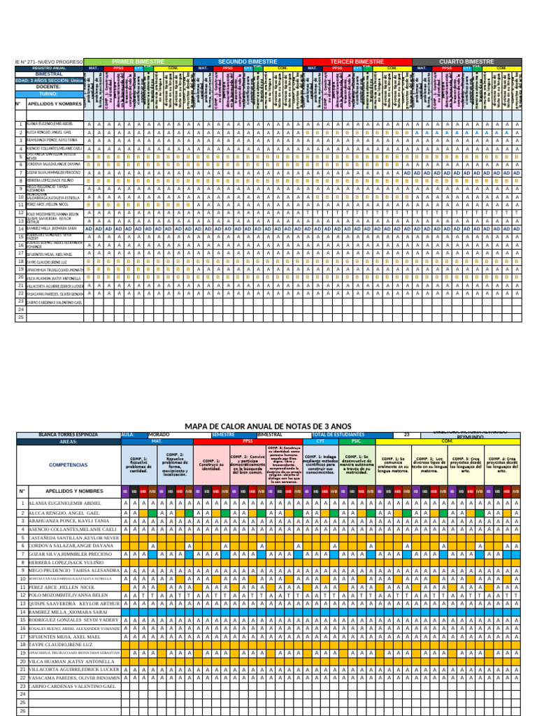 Registro Anual 3 Años C Bimestral Nuevo Progreso Mis Blanca | PDF