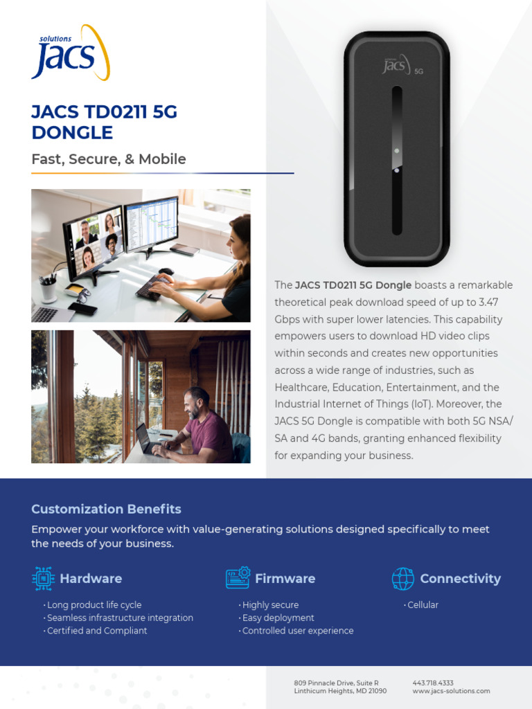 JACS TD0211 5G Dongle Overview | PDF | Computing | Computer Engineering