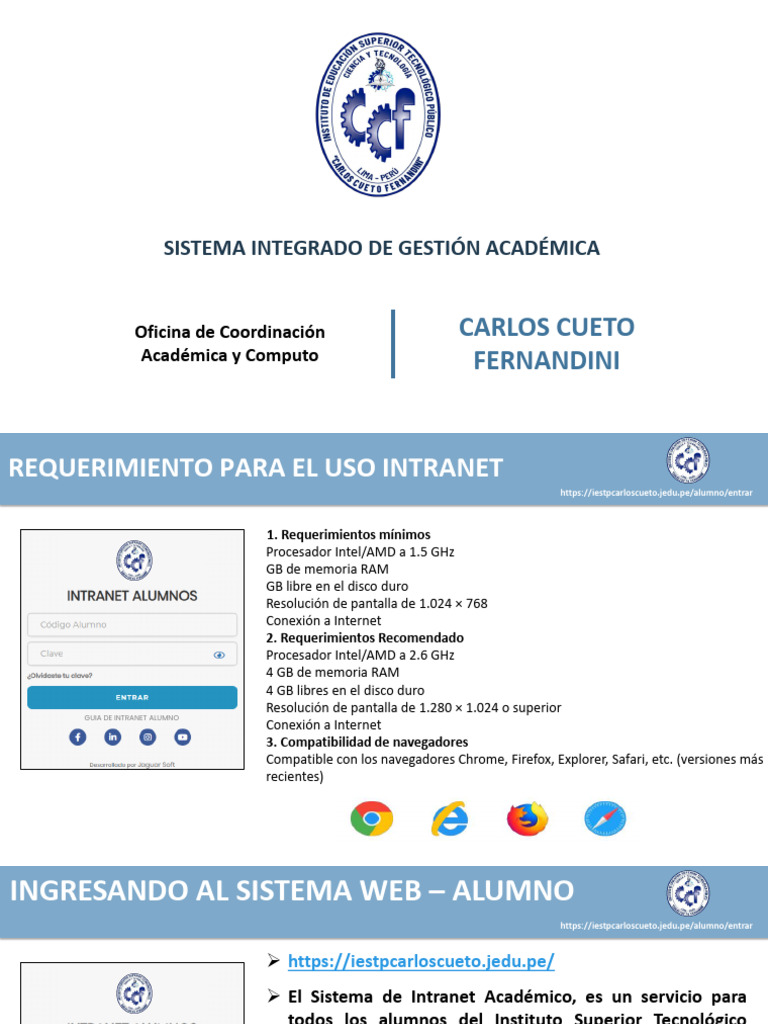 Guía de Uso de Intranet para Alumnos | PDF | Microprocesador | Internet