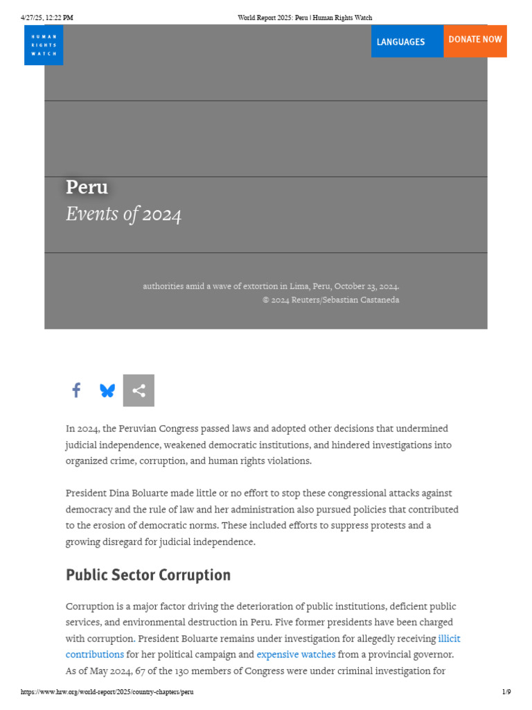 Peru's 2024 Human Rights Crisis Report | PDF | Peru | United States ...