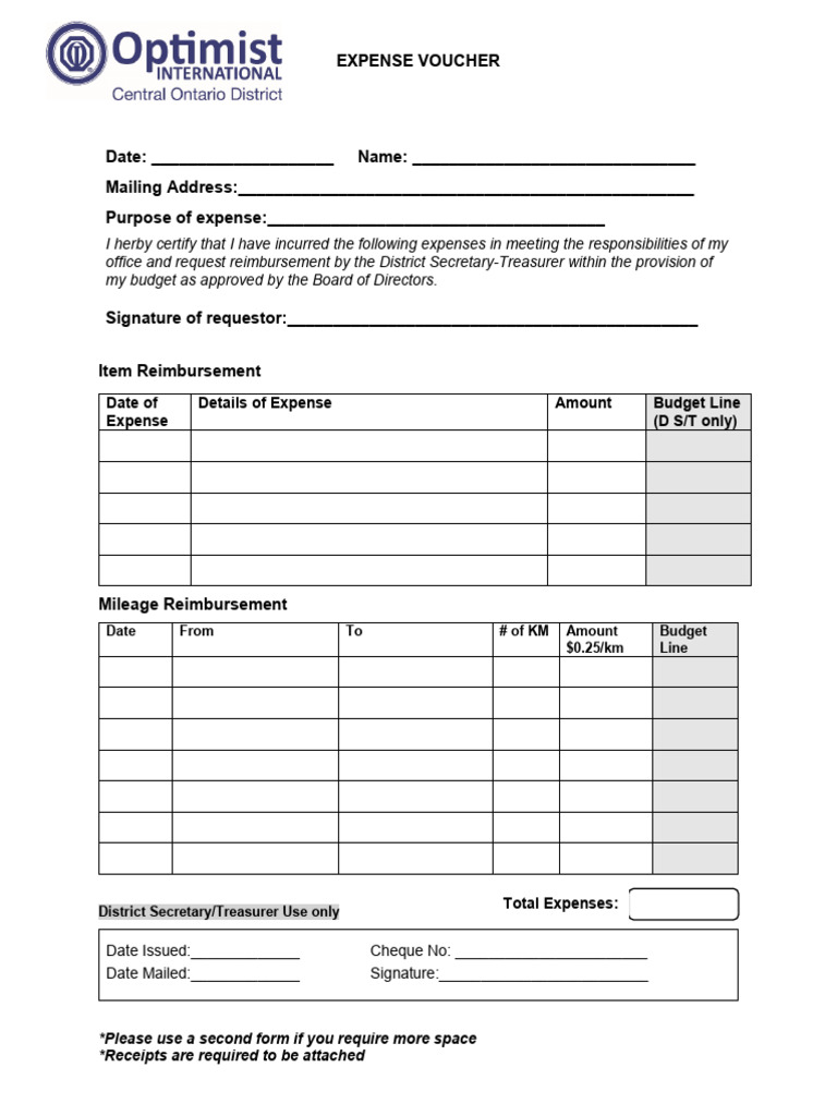Expense Voucher for Reimbursement | PDF