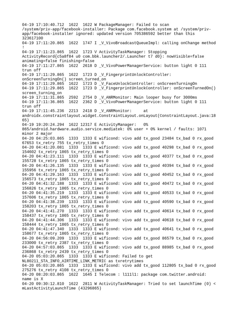 Vivo Device Log Analysis Report | PDF | Computer Programming | Computer Architecture