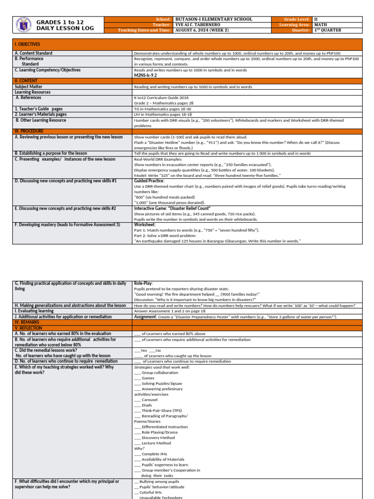 Math With DRR Integration | PDF | Teachers | Learning