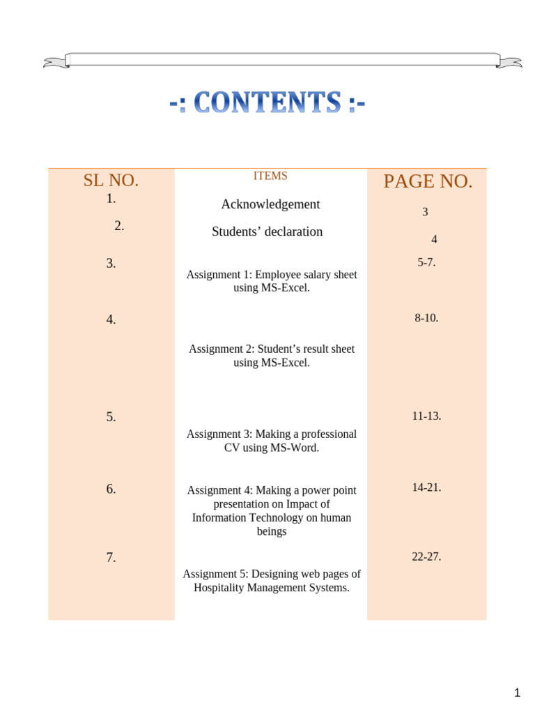 MS-Excel and Web Design Assignments | PDF