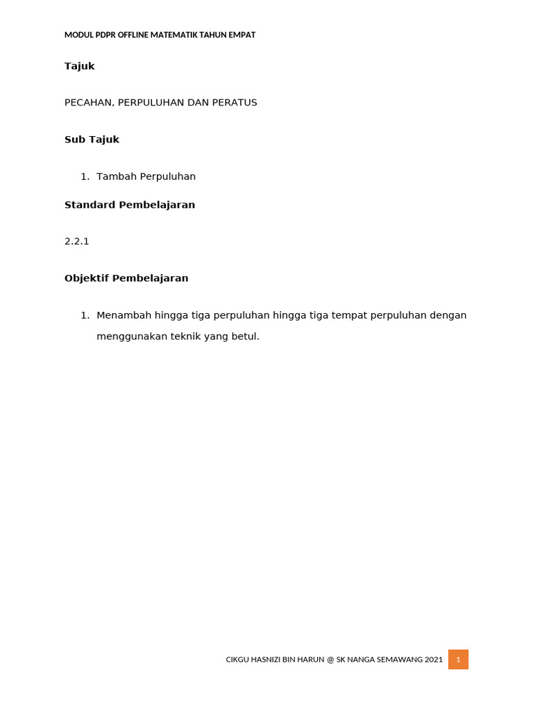 modul offline MT tahun 4 minggu 20 | PDF