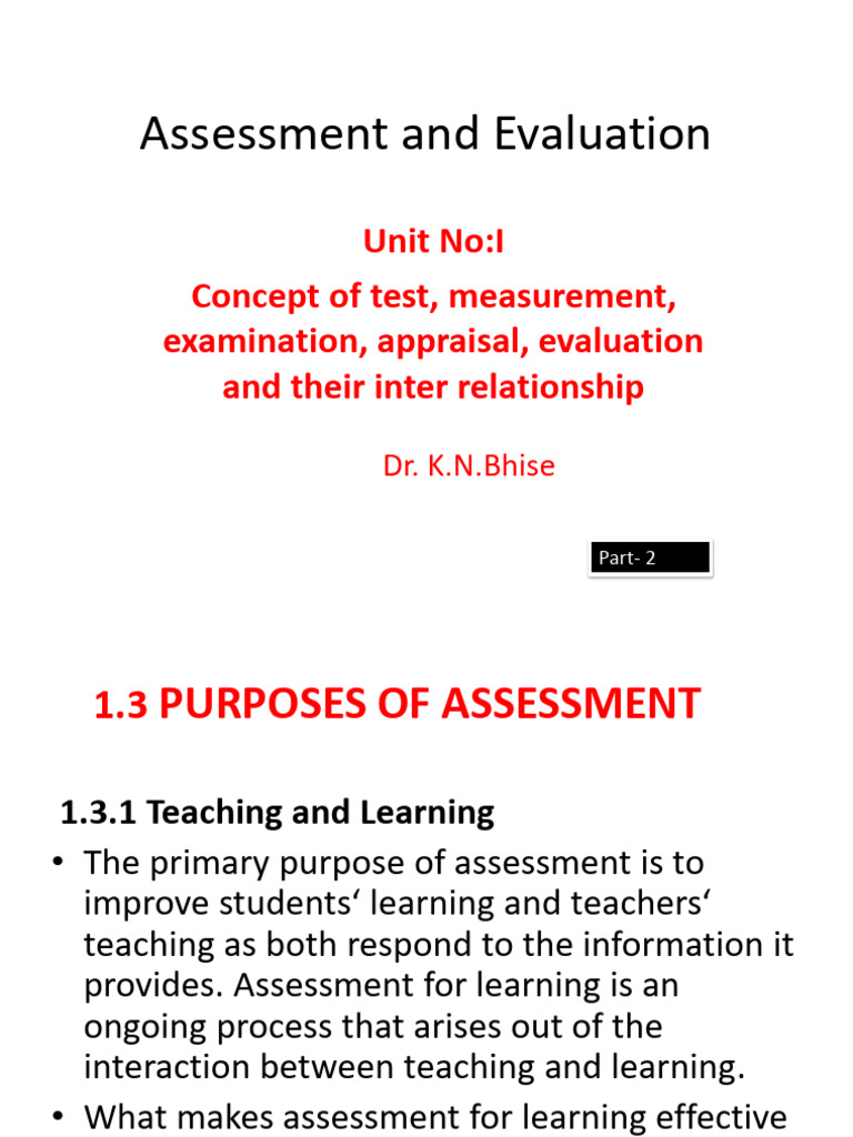 Unit1 Introd. Ass. and Eval. Part 2 | PDF | Educational Assessment | Quantitative Research