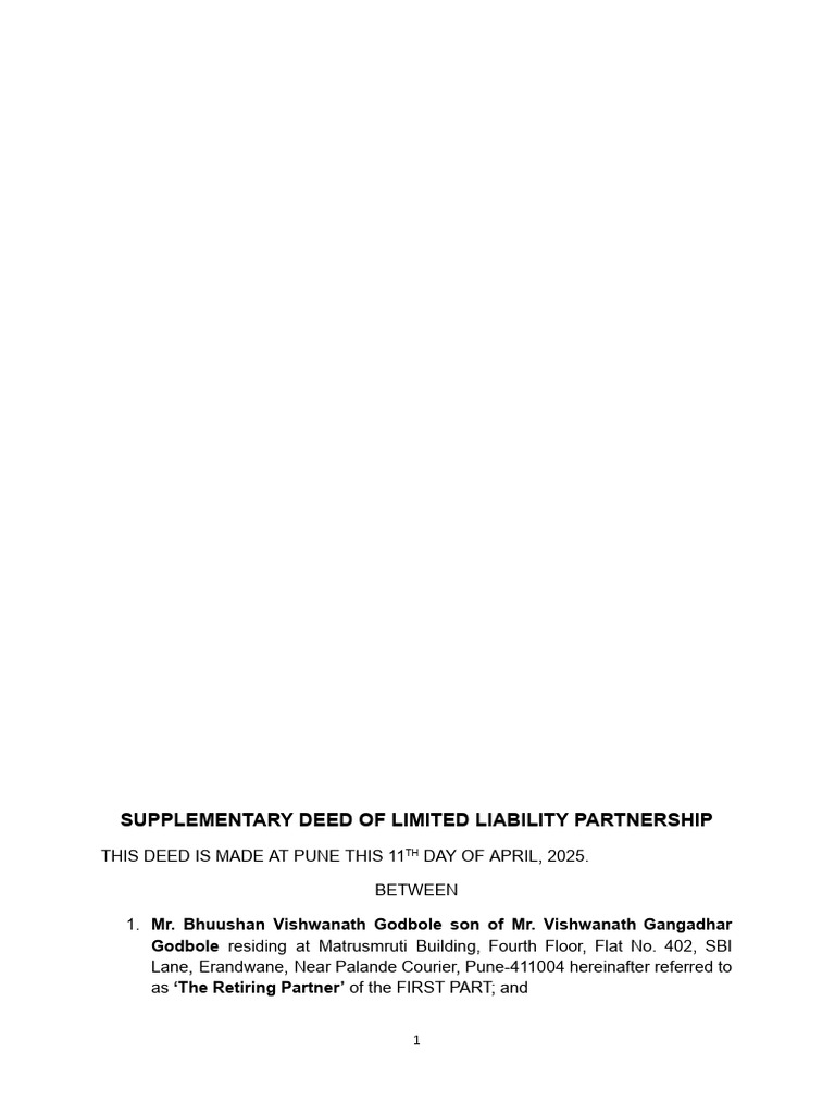 Supplemental LLP Agreement | PDF | Limited Liability Partnership | Business Law