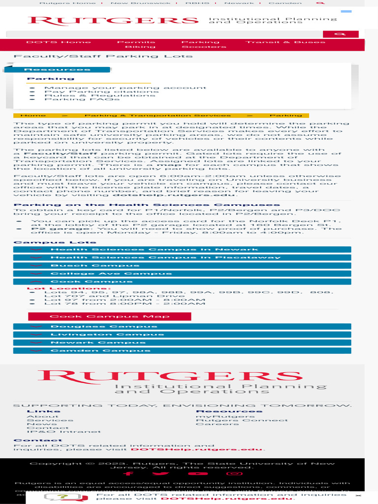 FacultyStaff Parking Lots Institutional Planni | PDF | Transport