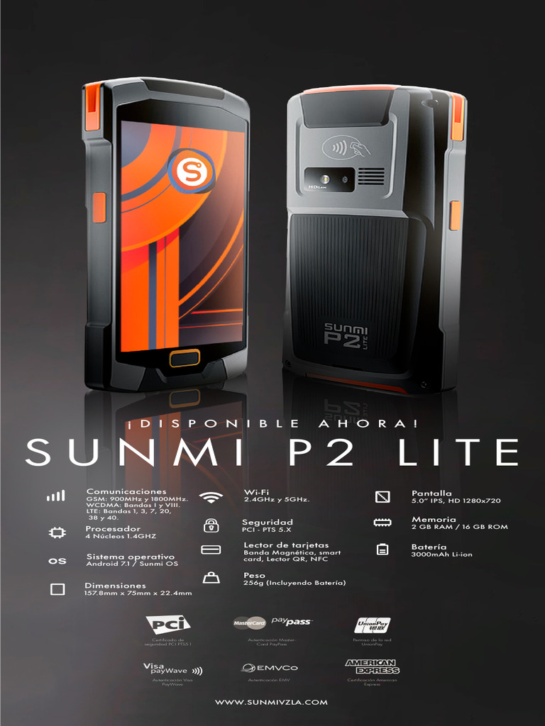 Sunmi P2 Lite: Especificaciones y Seguridad | PDF