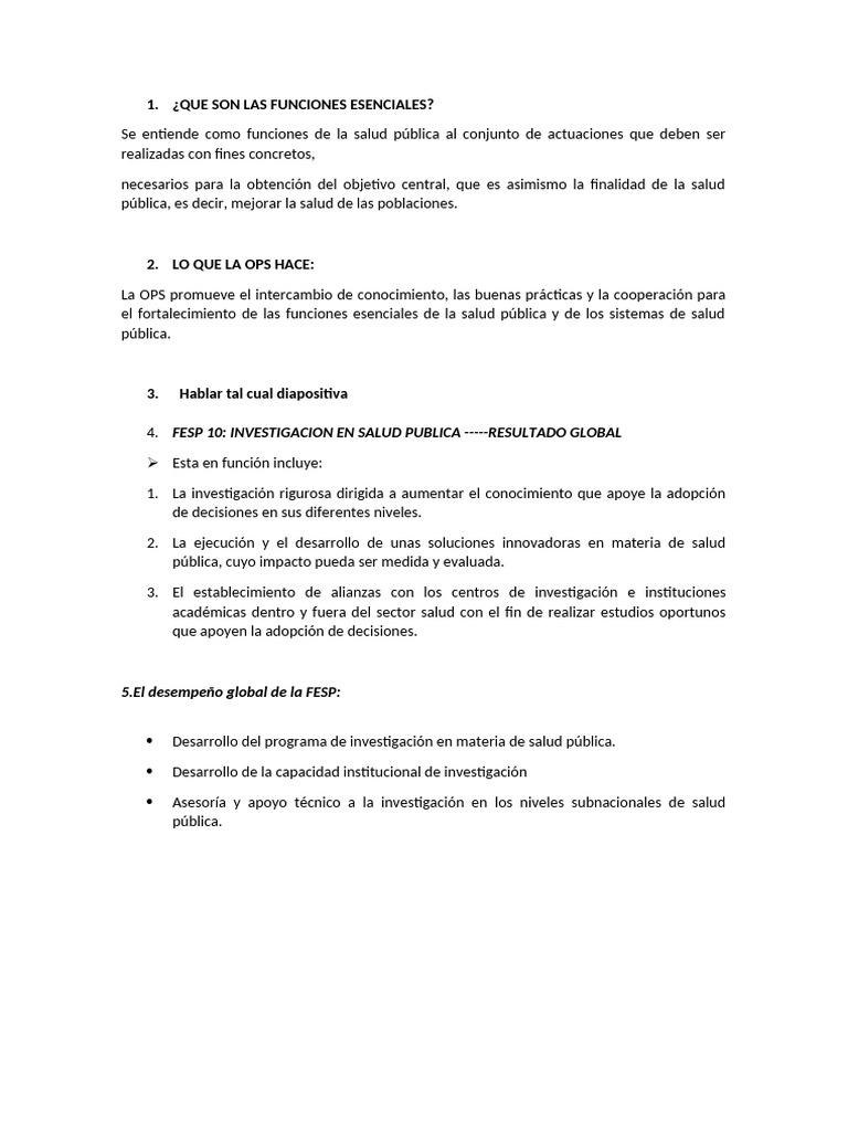 Que Son Las Funciones Esenciales | PDF | Salud pública | Institución