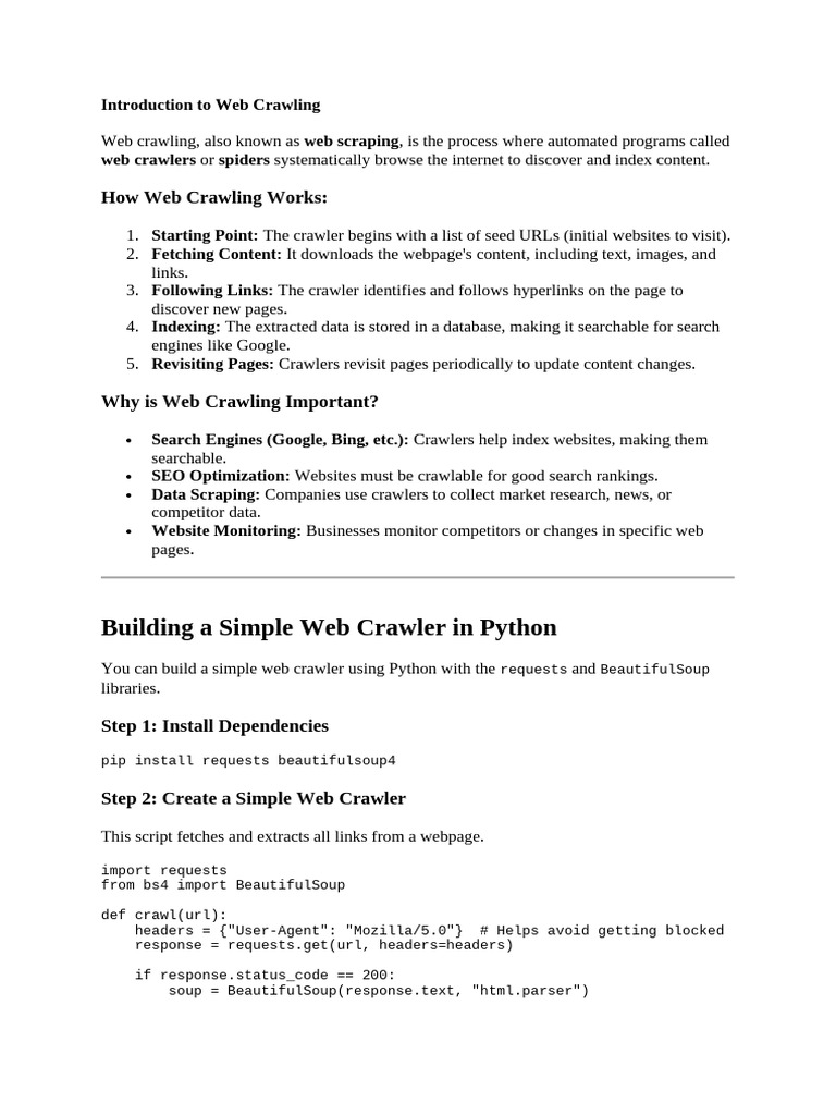 Introduction to Web Crawling chapter -13 | PDF | World Wide Web | Internet & Web