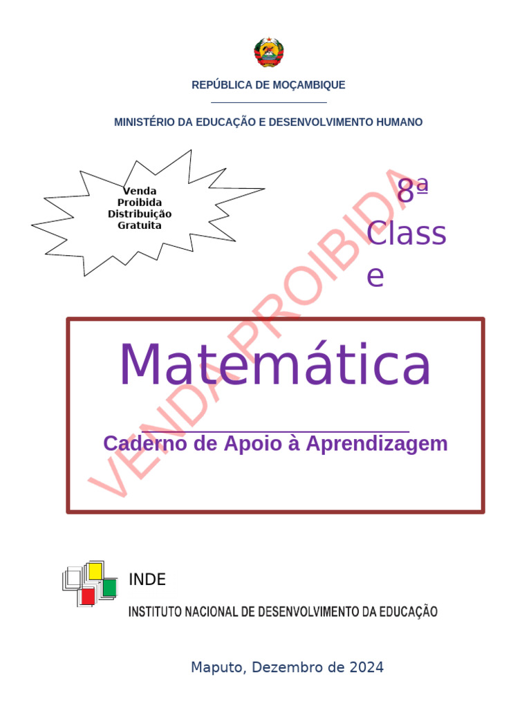 Caderno de Matematica 8a CLASSE 27.01.2025 | PDF | Número inteiro | Números