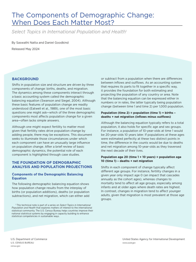 Demographic Change: Key Influences Explained | PDF | Total Fertility ...