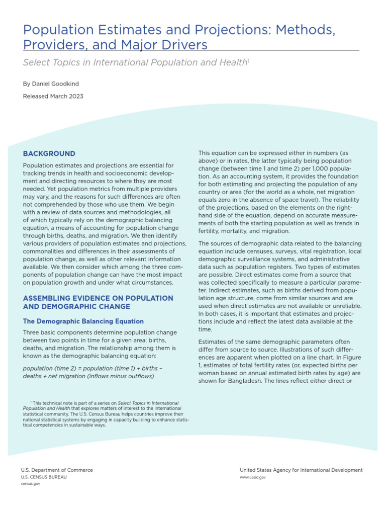 Population Estimates and Projections | PDF | Demography | Census