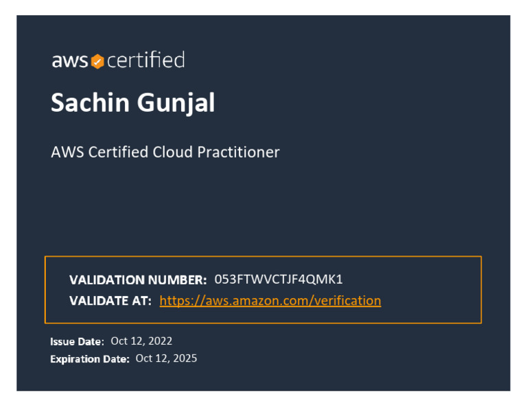 AWS Certified Cloud Practitioner Certificate | PDF