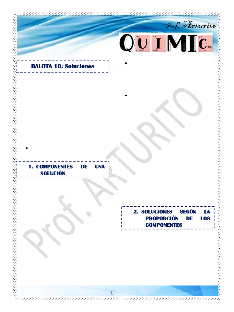 Quimica 10-Arturito PARTE 1 | PDF | Concentración | Solubilidad