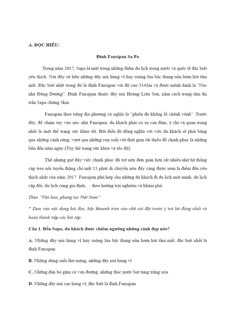 Đề TV 4 KNTT kiểm tra số 1 | PDF