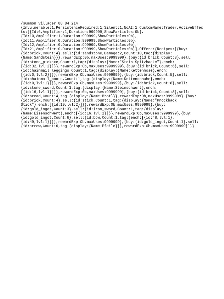 Summon Villager 88 84 214 (Invulner | PDF