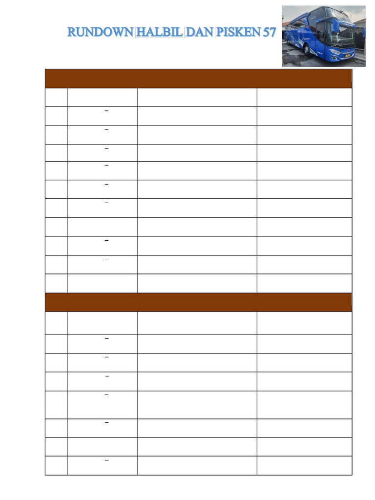 Rundown Acara Wisata dan Halal Bihalal | PDF