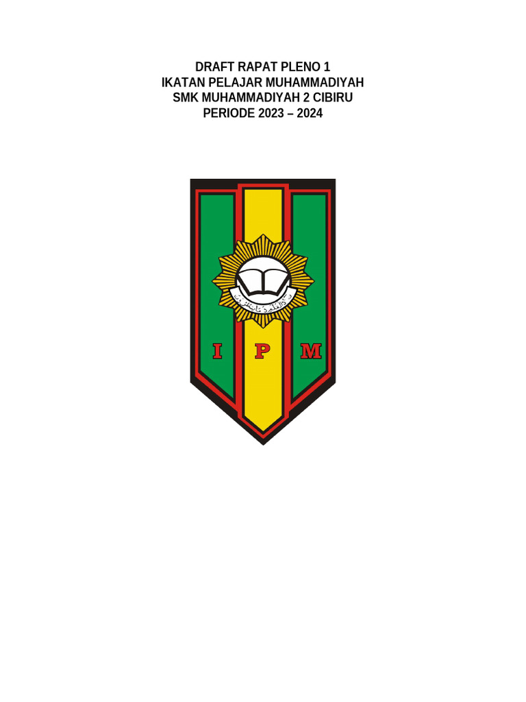 DRAFT RAPAT PLENO PERTAMA IPM | PDF
