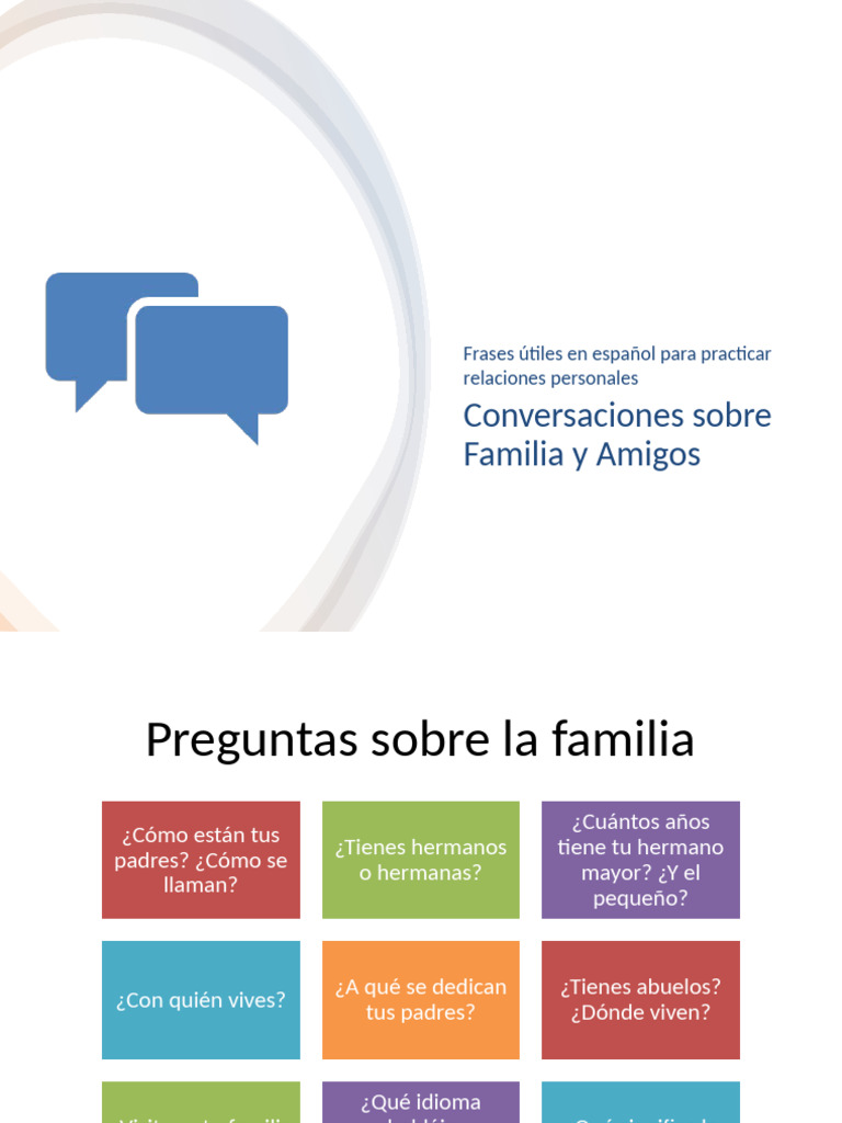 Conversaciones Familia Amigos+Corto | PDF