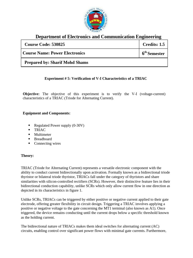 Power Electronics Lab 05 | PDF | Power Electronics | Electronic Engineering