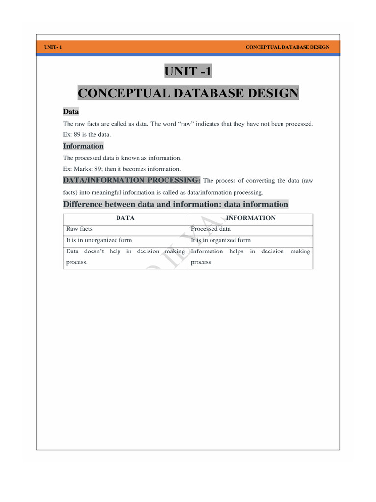 Conceptual Database Design | PDF