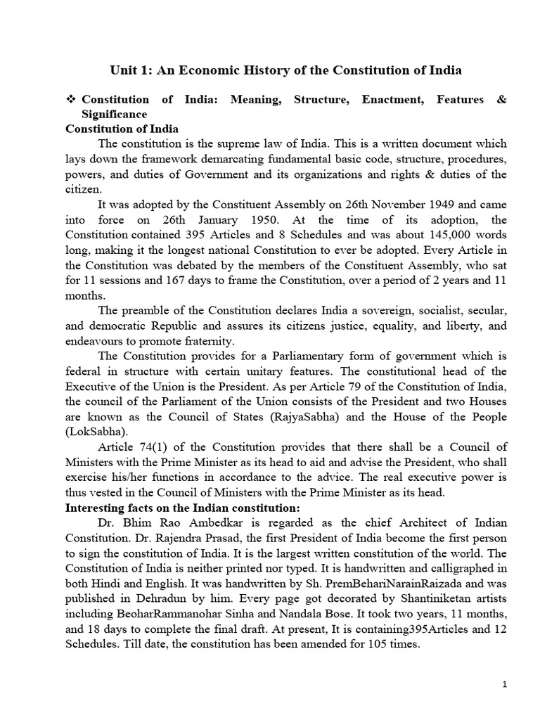 Economic History of the Indian Constitution | PDF | Cryptocurrency ...
