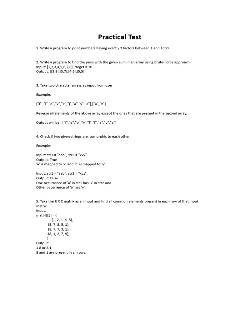 Practicle Questions (1236) | PDF