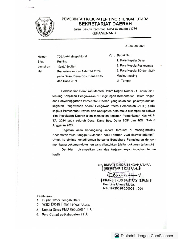 Pemeriksaan Kas Akhir Tahun 2024 | PDF