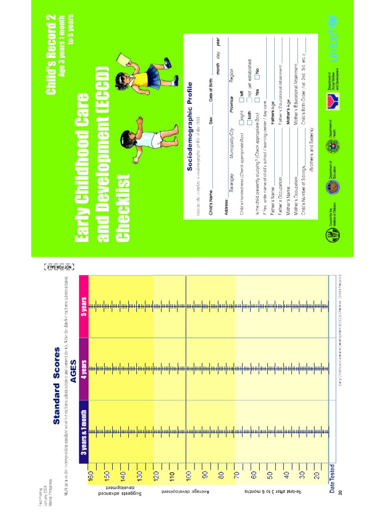 ECCD Checklist Child S Record Booklet | PDF